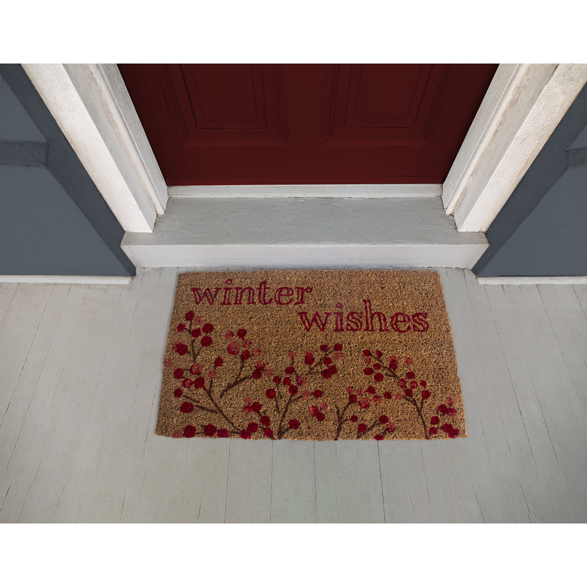 Entryways WILLIAMSBURG Winter Wishes Handwoven Coconut Fiber Doormat ...