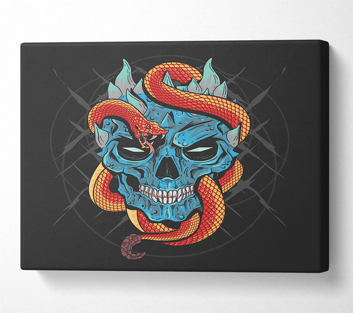 Happy Larry Snake Wrapped Around A Skull Metal Print | Wayfair.co.uk