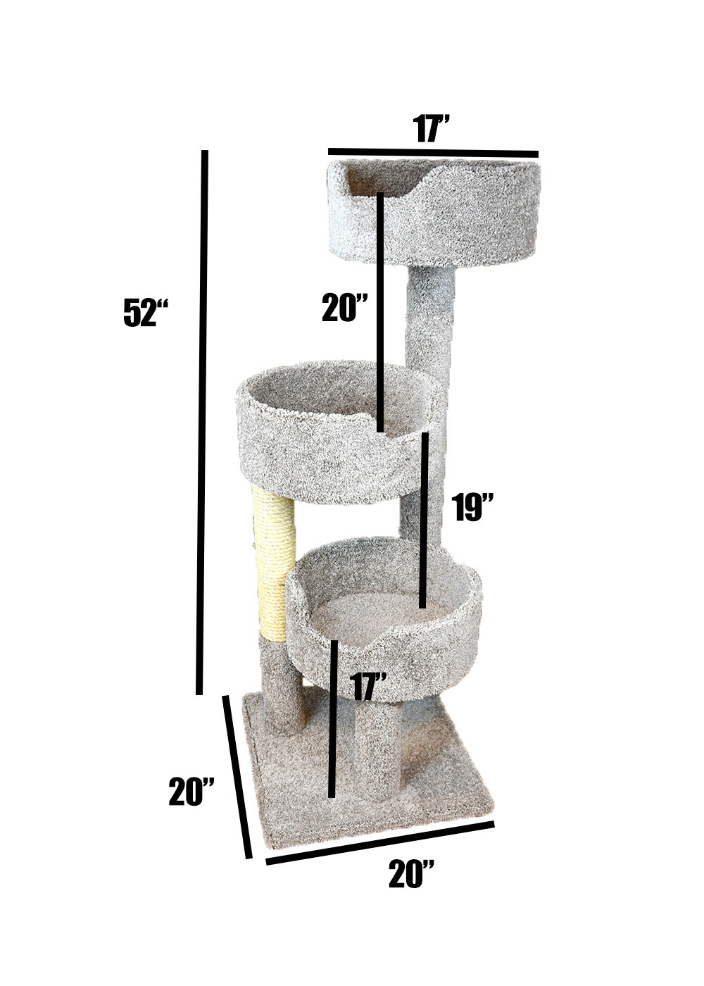 New Cat Condos 52" Deluxe Cat Tree & Reviews | Wayfair