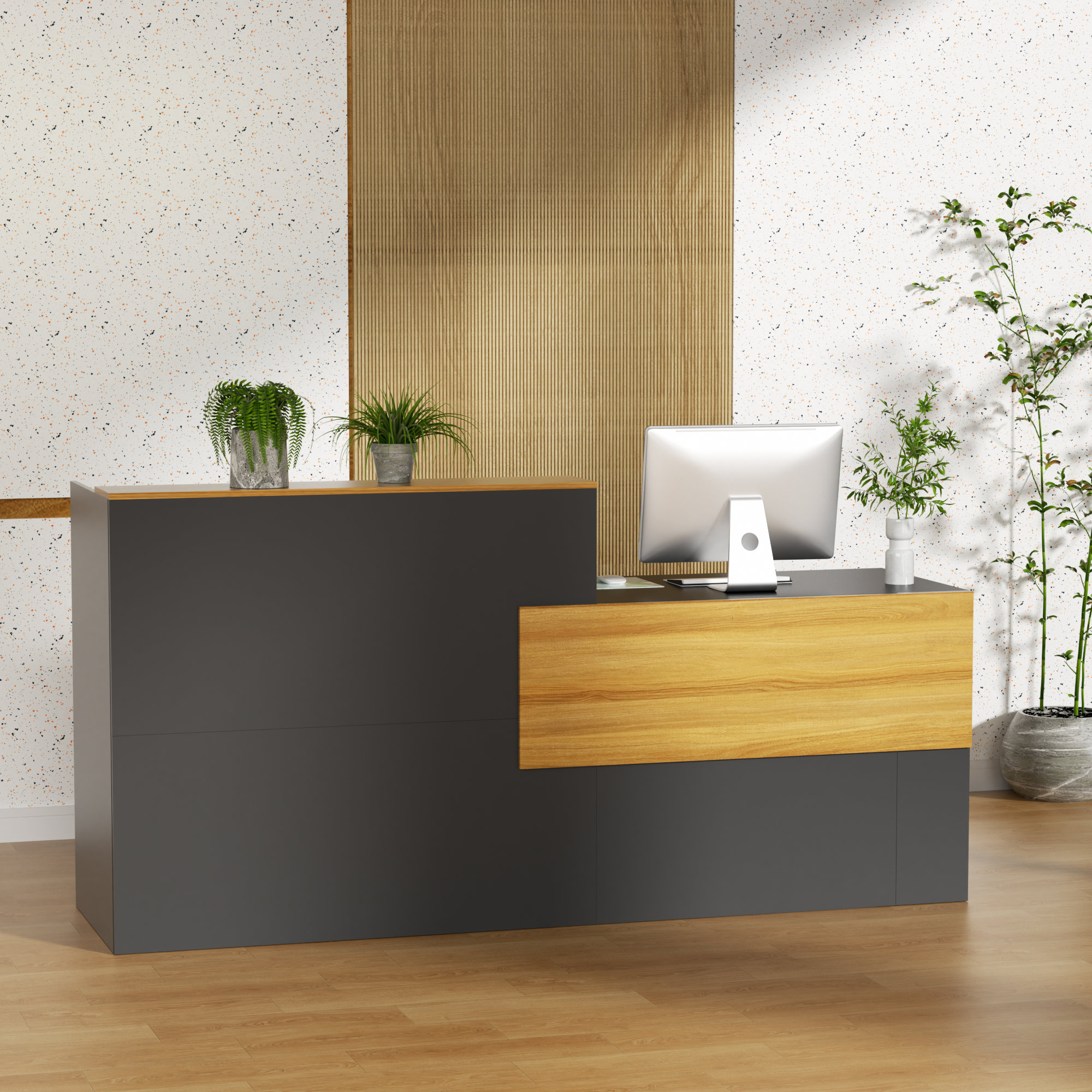 Ebern Designs Front Modern Retail Checkout, Reception Desk, Stations ...