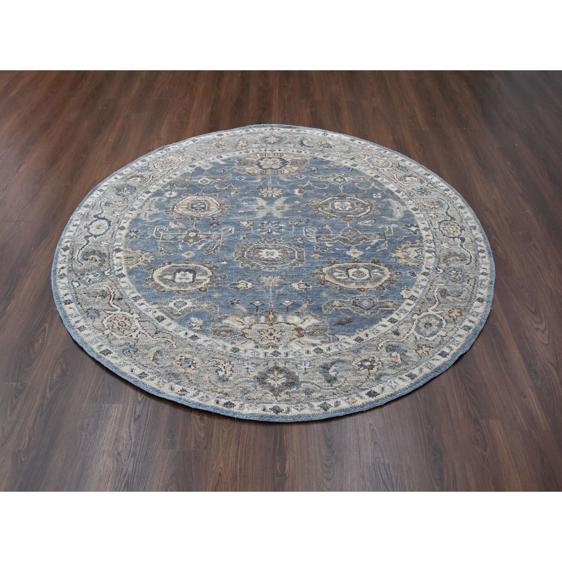 Isabelline Jheri One-of-a-Kind 8' X 8' New Age Round Wool Area Rug Grey ...