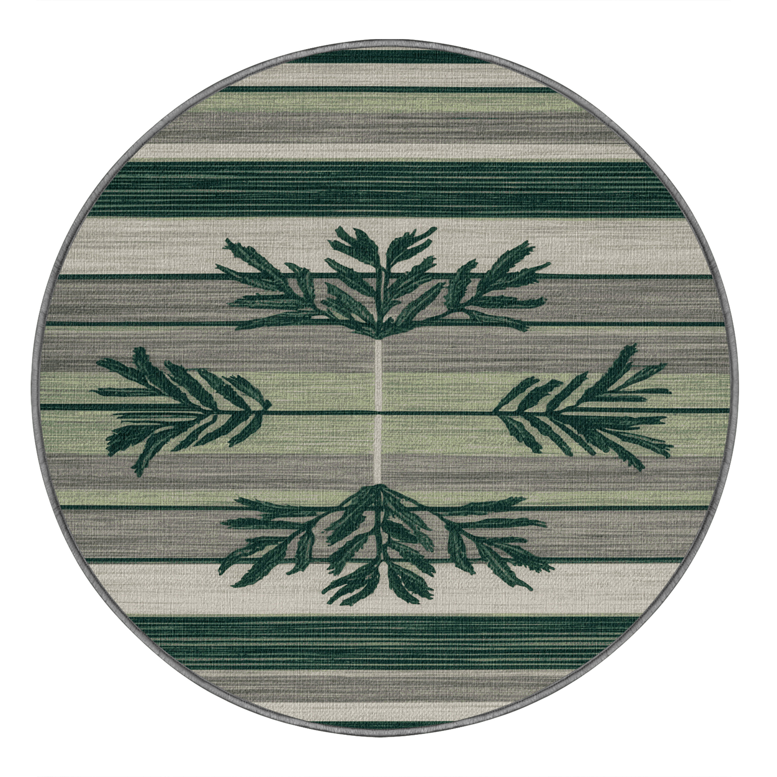 Corrigan Studio® Washable Eucalyptus Light Gray Striped Area Rug | Wayfair
