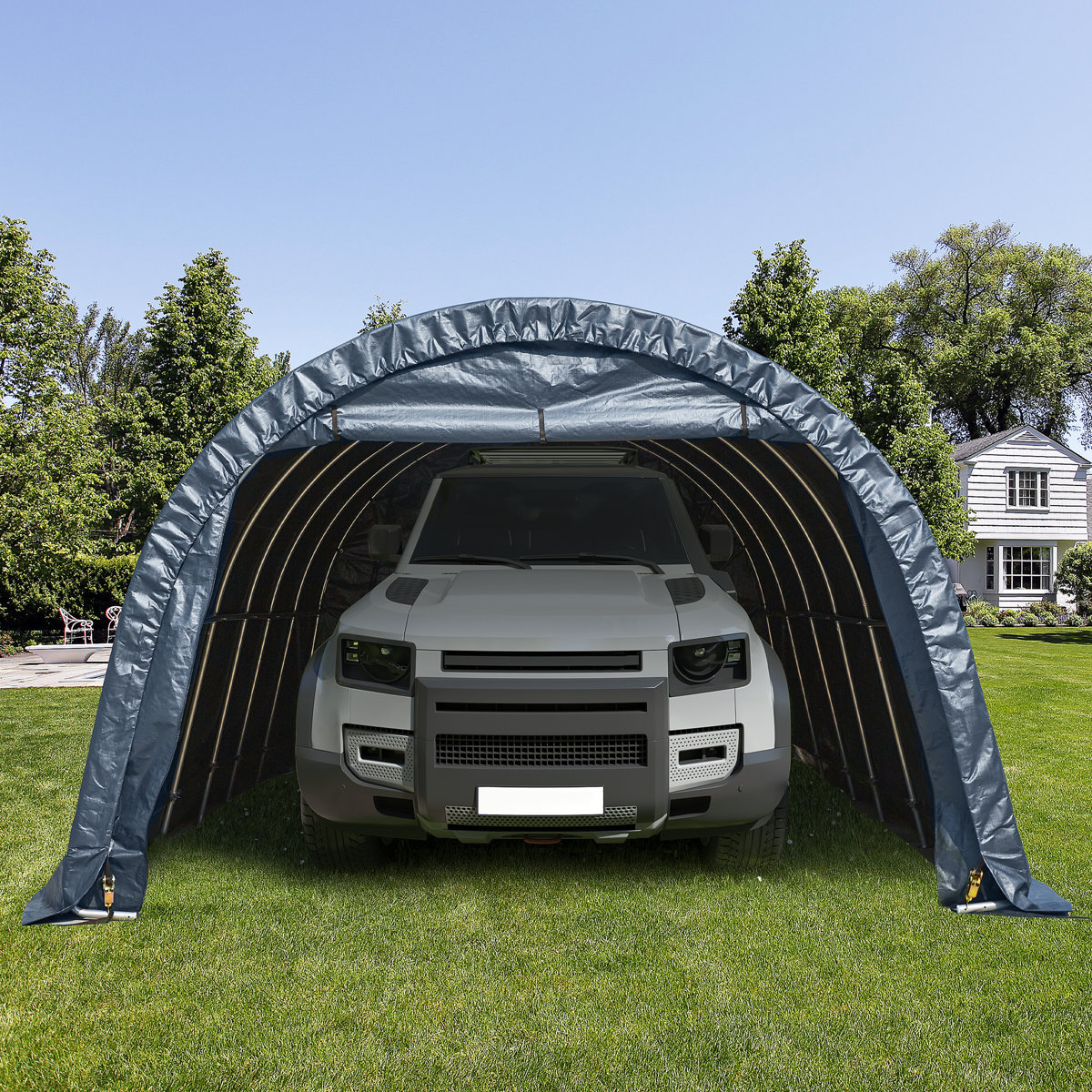 EROMMY 12Ft. W x 24Ft. D Carpoet, Garage, Storage Shed Canopy | Wayfair