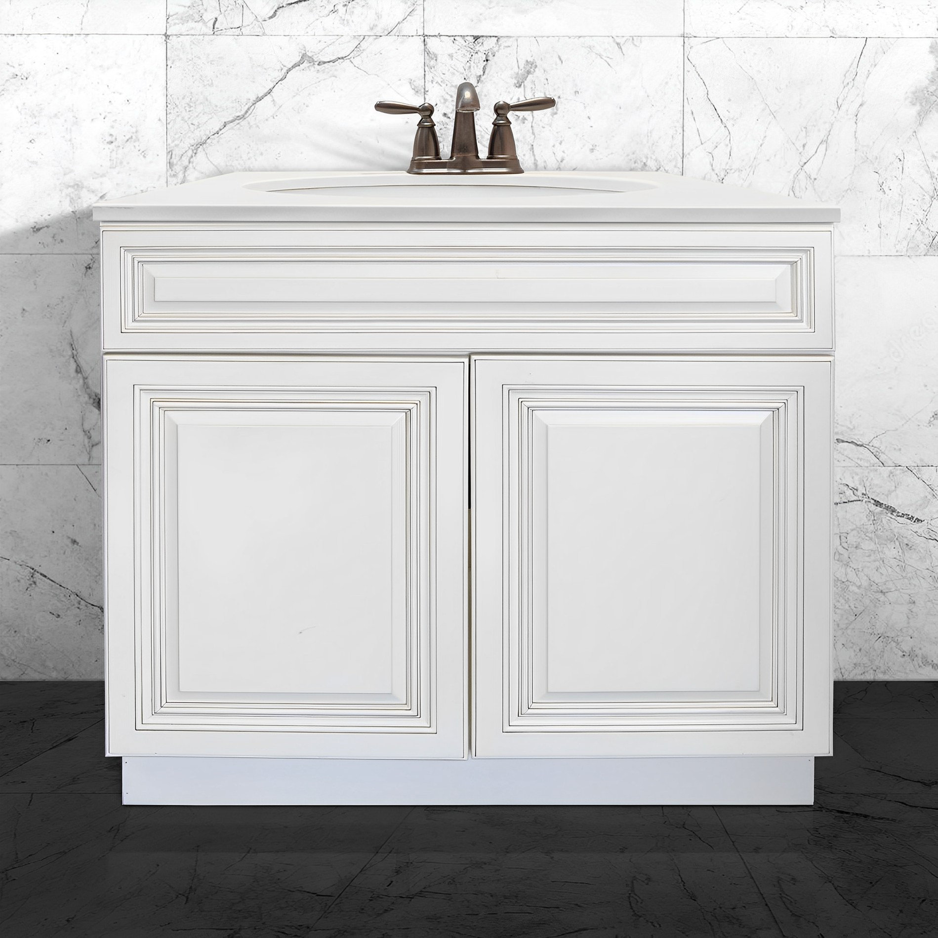 Vanity Atelier 36'' Single Bathroom Vanity Sink Base Cabinet in Antique ...