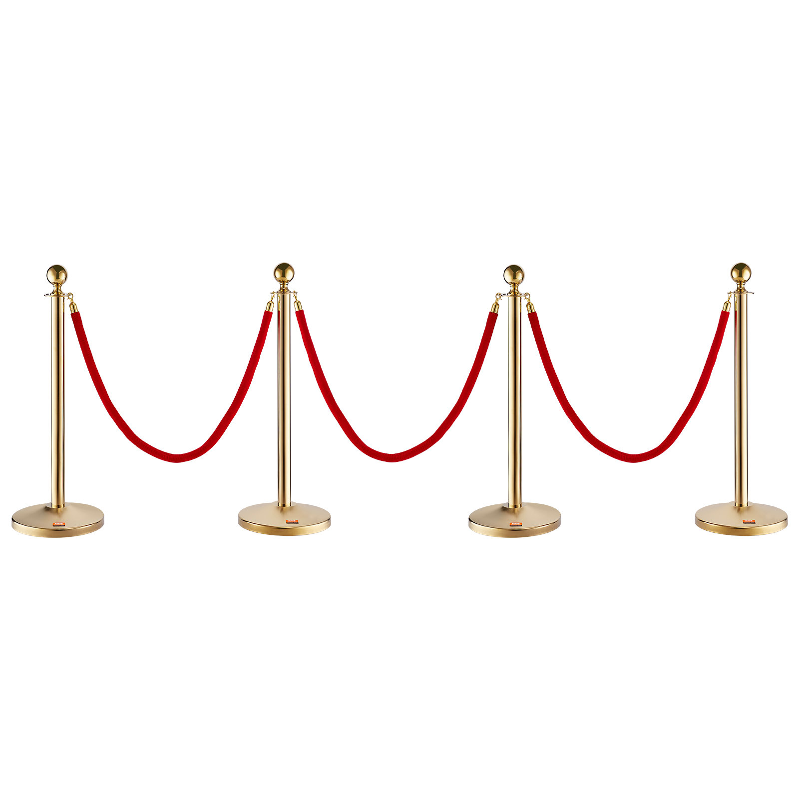 VEVOR Crowd Control Stanchion Posts with 5FT Velvet Ropes and Fillable ...
