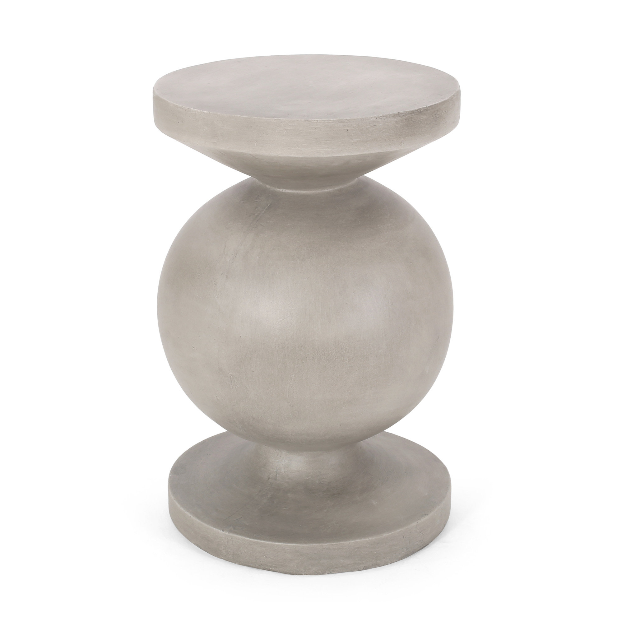 Ivy Bronx Charming Lightweight Concrete End Table With Classic Pedestal ...