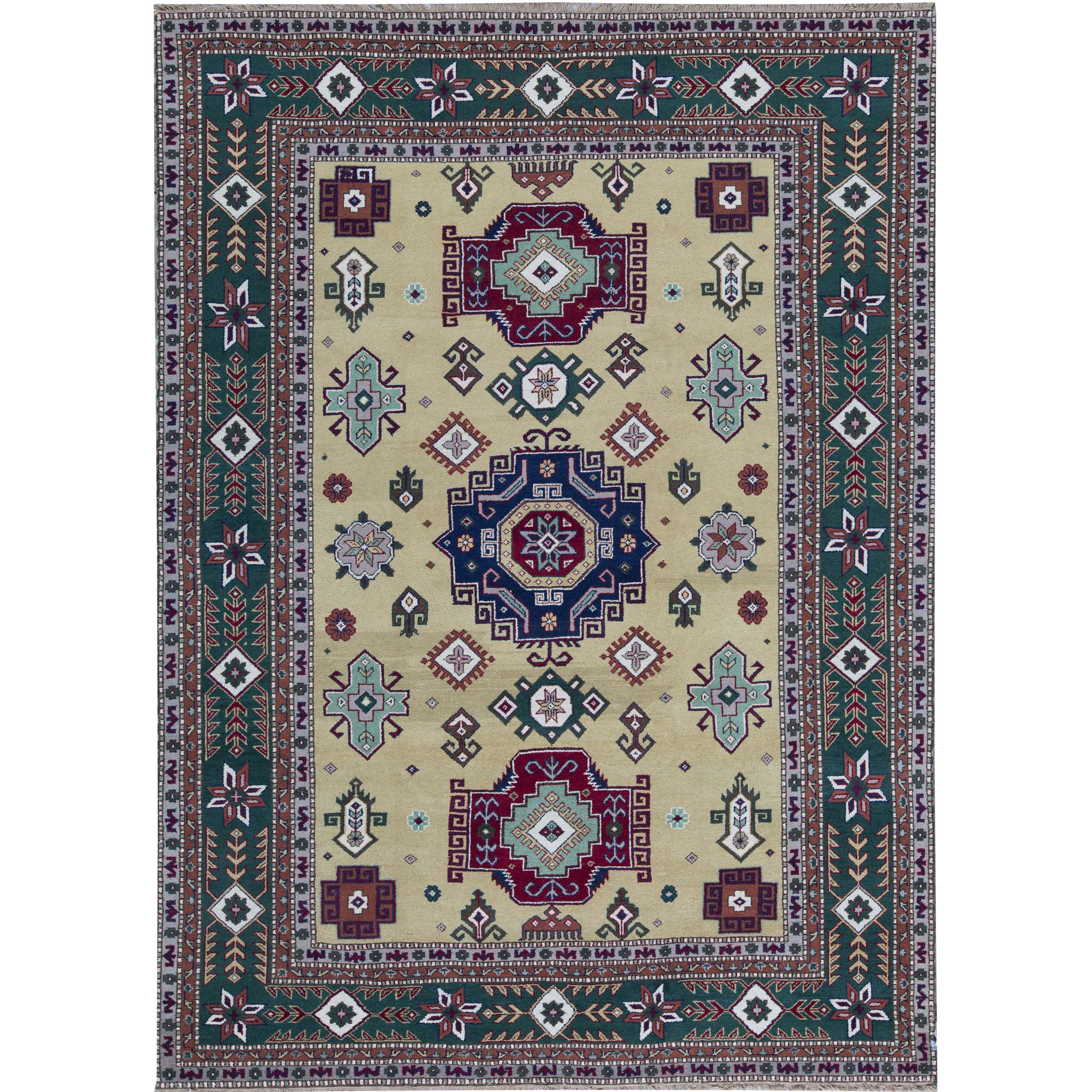 Bokara Rug Co., Inc. Hand-Knotted High-Quality Gold and Green Area Rug ...