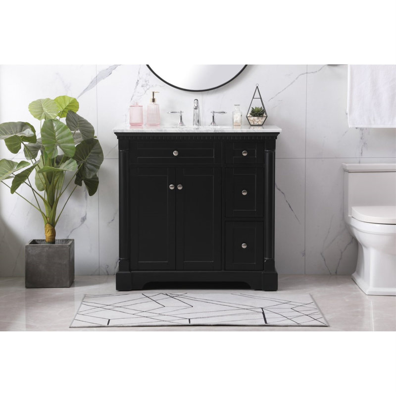 Red Barrel Studio® 36'' Single Bathroom Vanity with Marble Top ...