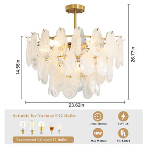 Mercer41 23.62“ Dedre Dimmable Round Chandelier-9 lights | Wayfair