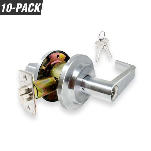 Premier Lock Complete Entry Lever Set with Single Cylinder Deadbolt ...