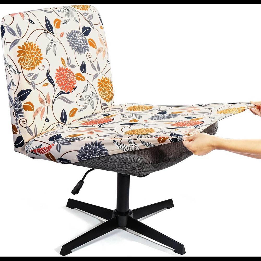 Latitude Run® Armless Criss Cross Office Desk Chair Cover Slipcover ...