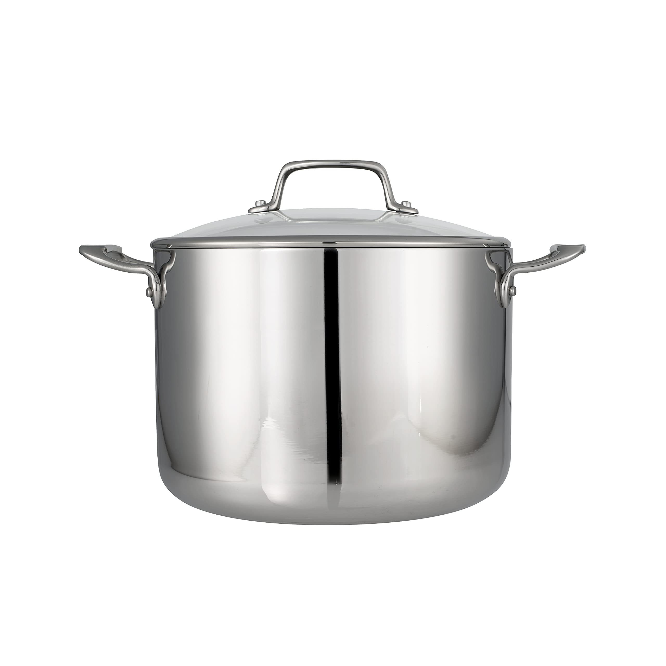 Tramontina 8 QT Covered Stock Pot - Tri-Ply Clad Stainless Steel ...