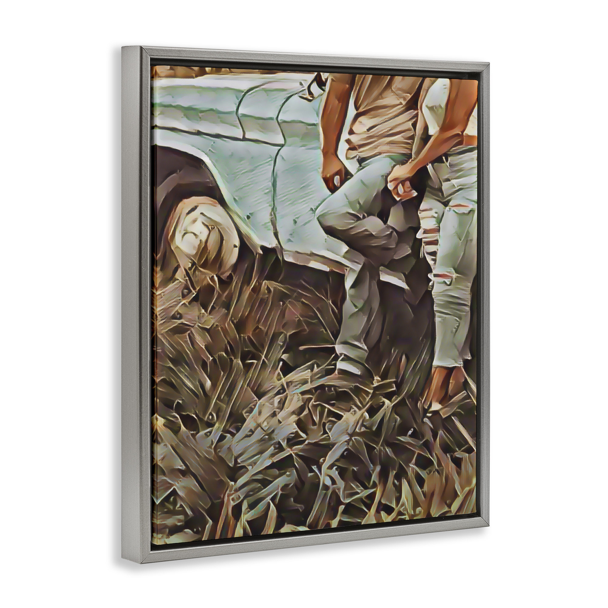 Latitude Run® Leaning In Kisses Floating Frame, design by Jesse Keith ...