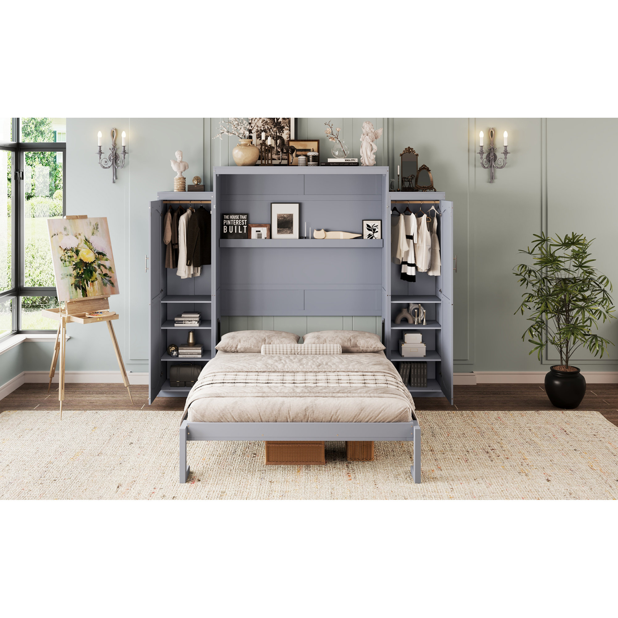 Red Barrel Studio® Space-saving Multifunctional Murphy Bed Wood Modern ...