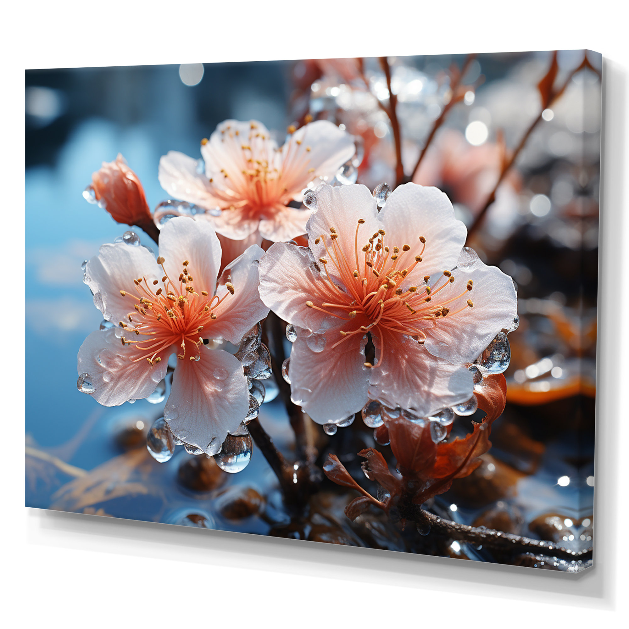Red Barrel Studio® Winter Landscape Frozen Blossoms II Framed On Canvas ...
