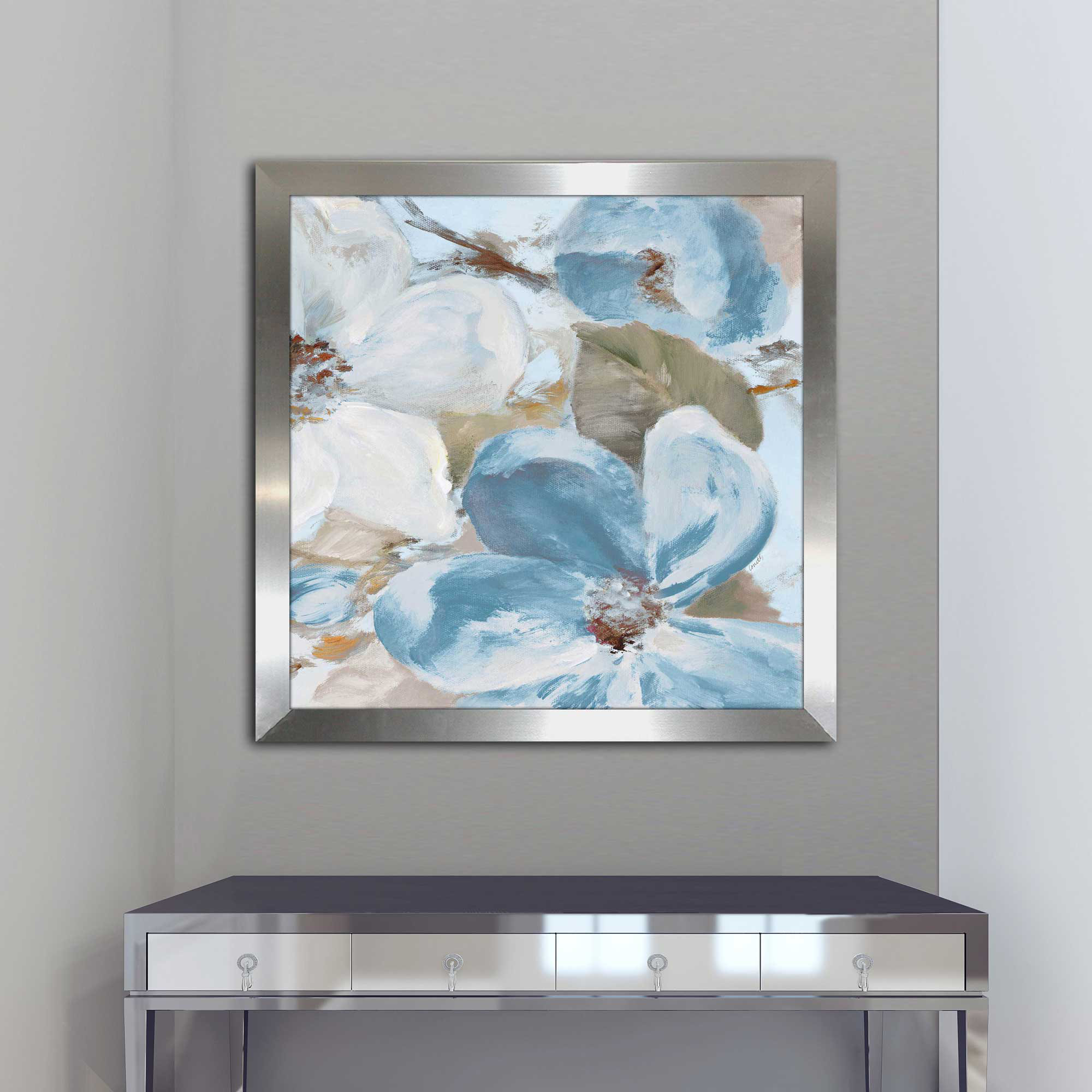 Winston Porter 'Neutral Silently Bloom I' Framed Oil Painting Print on ...