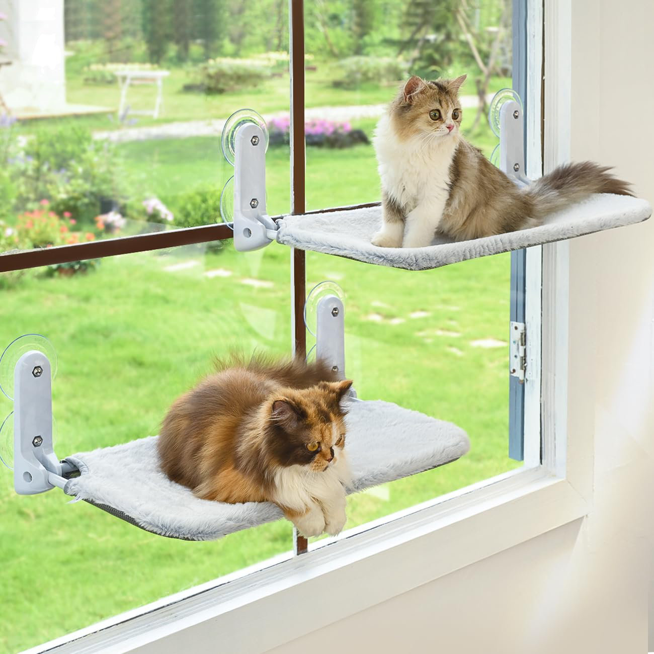 Archie & Oscar™ 2PC Cat Window Perch Cordless Foldable Cat Hammock Bed ...