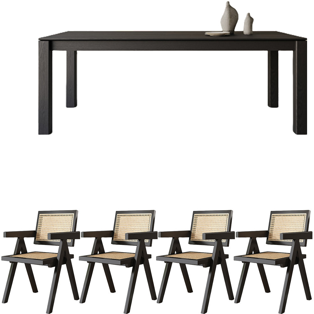 Graceful Nests Furnishings Black Ash Wood Slab Dining Set - Wayfair Canada