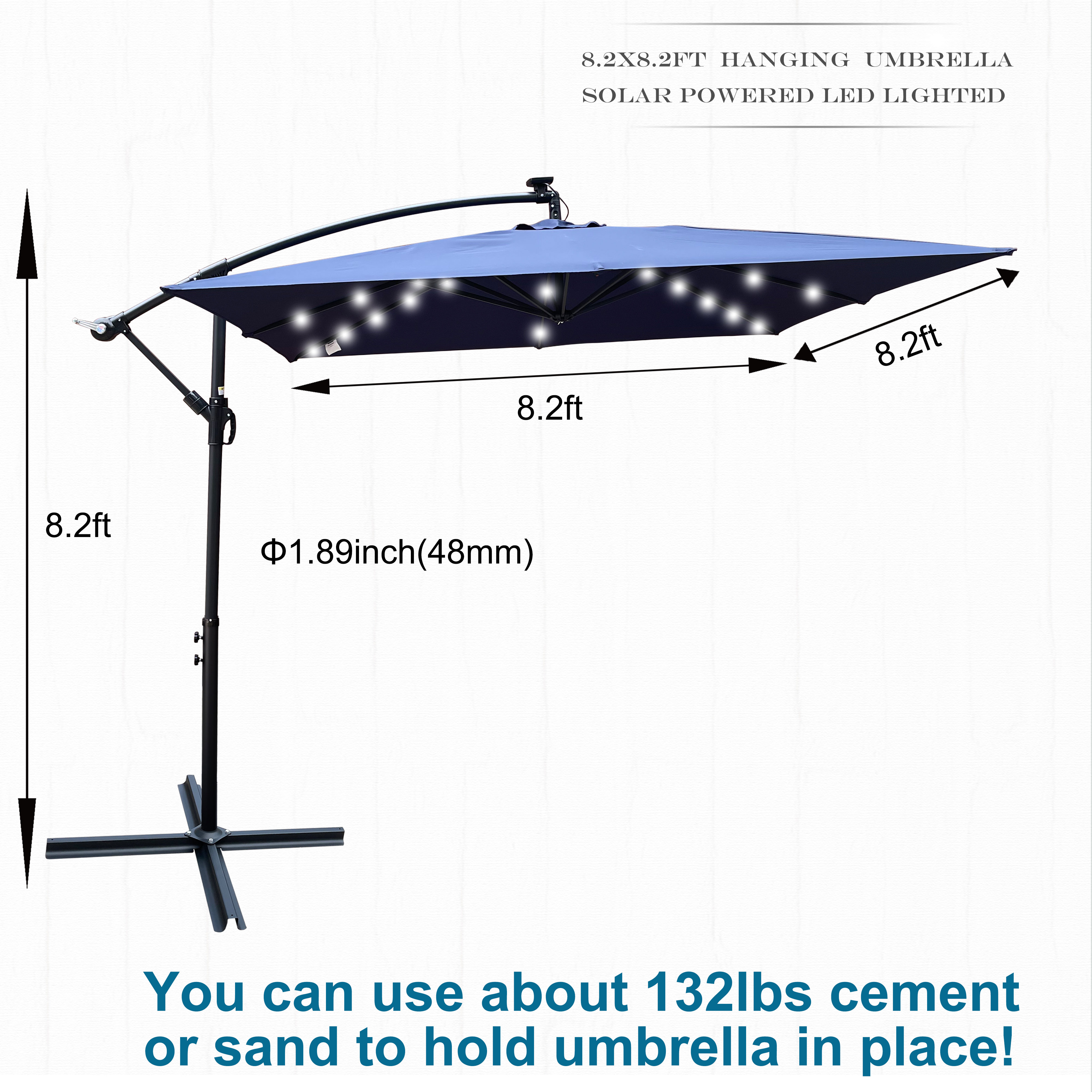 Arlmont & Co. 98” X98” Lighted Cantilever Patio Umbrella - Wayfair Canada