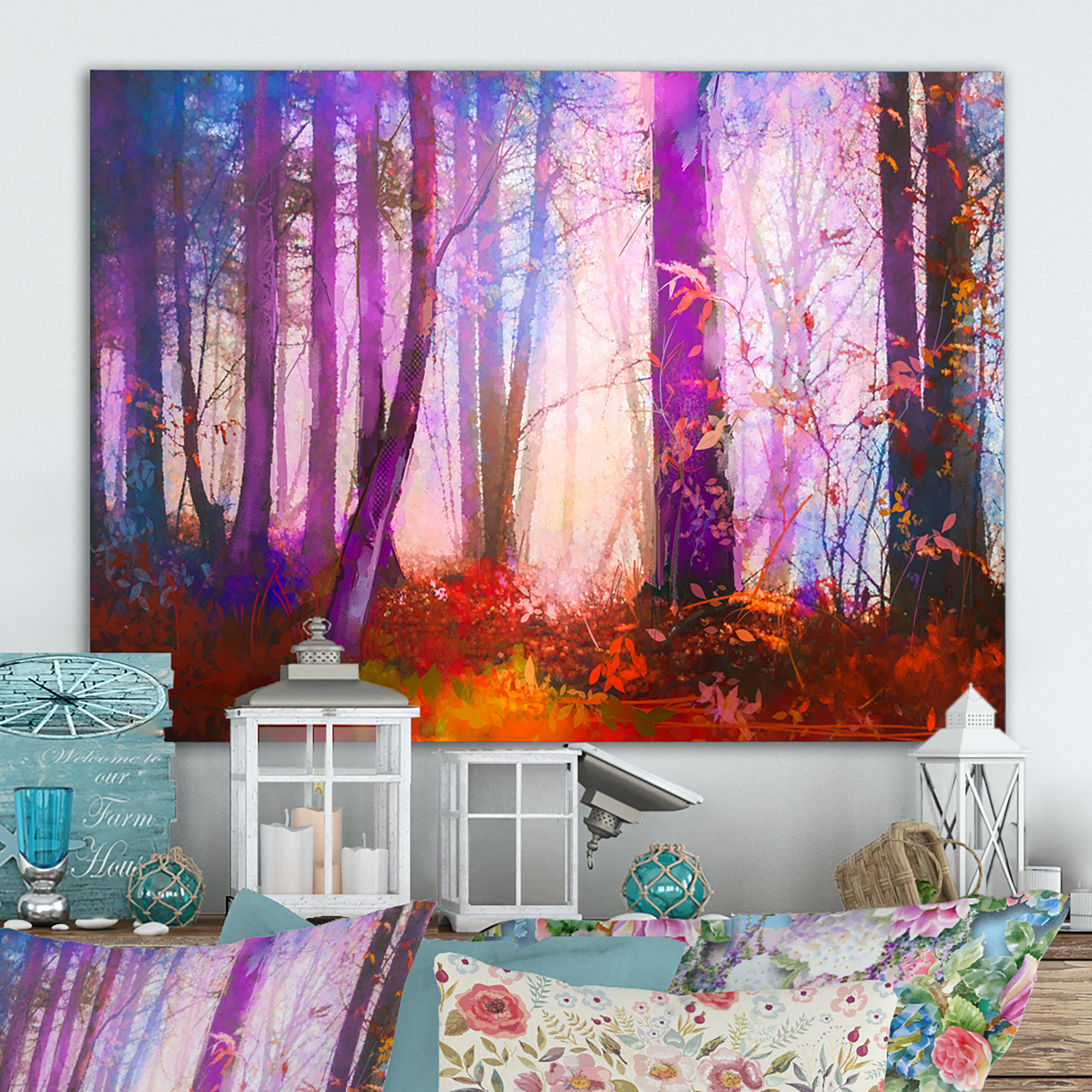 Millwood Pines Abstract Mystic Autumn Forest - Floater Frame Print on ...