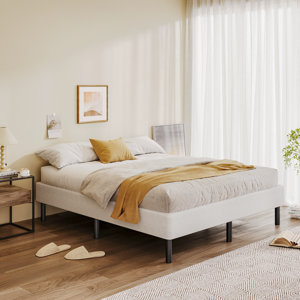 Ebern Designs 14" High Legs Included Metal Box Spring With Frabric ...
