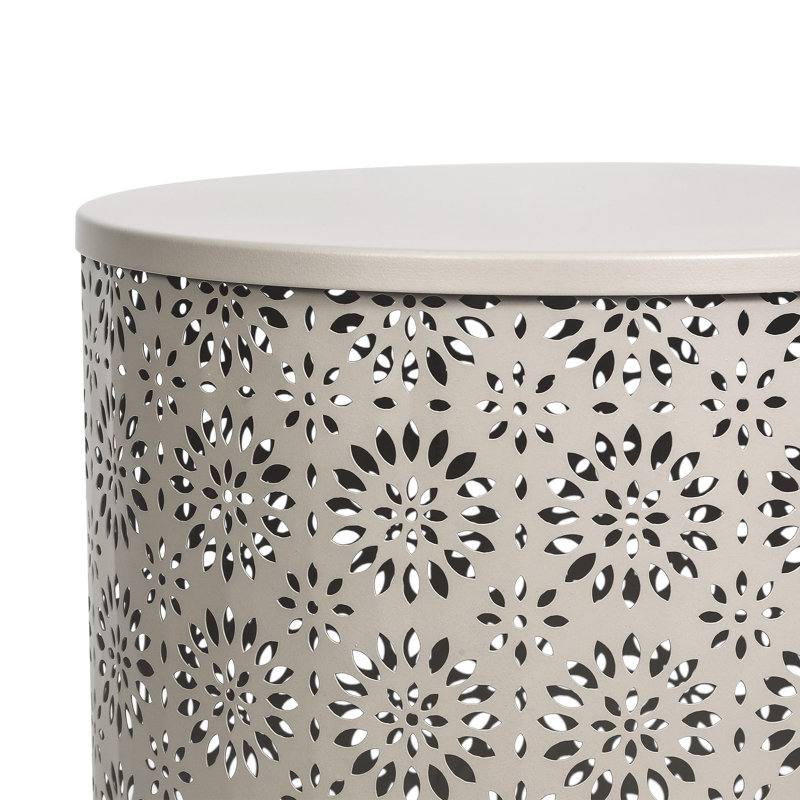 Dakota Fields Set Of 2 Hollow-Carved Round Metal End Tables & Reviews ...