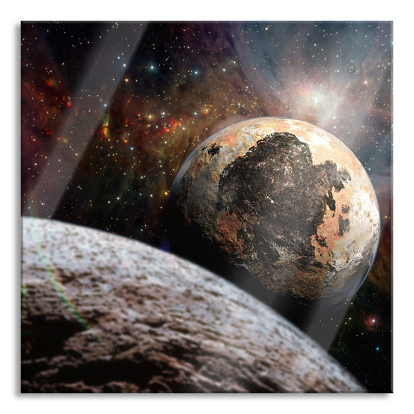 Ivy Bronx Alien Planets in Space - Unframed Graphic Art on Glass ...