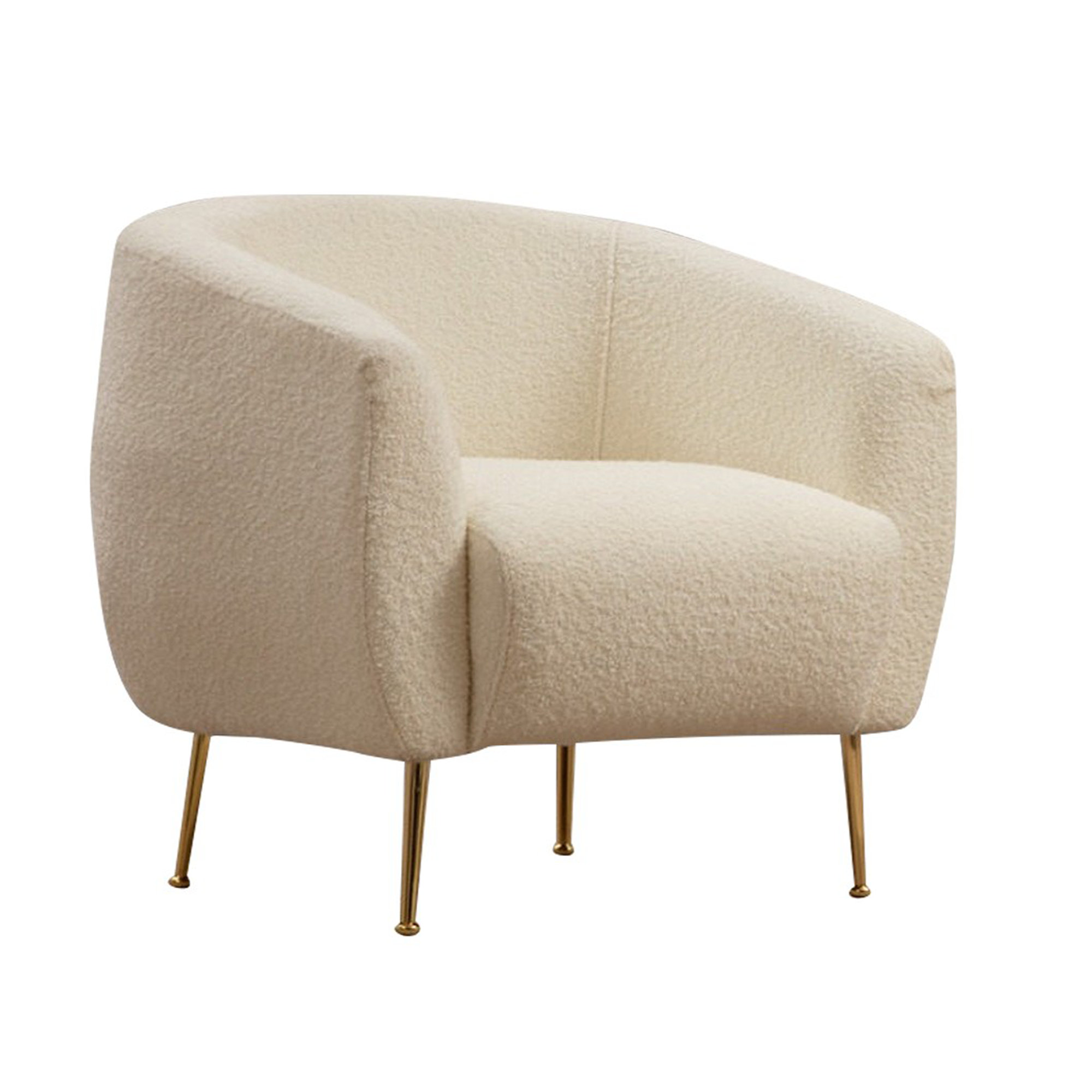 SpiritHome Metal Legs Barrel Wing Chair | Wayfair