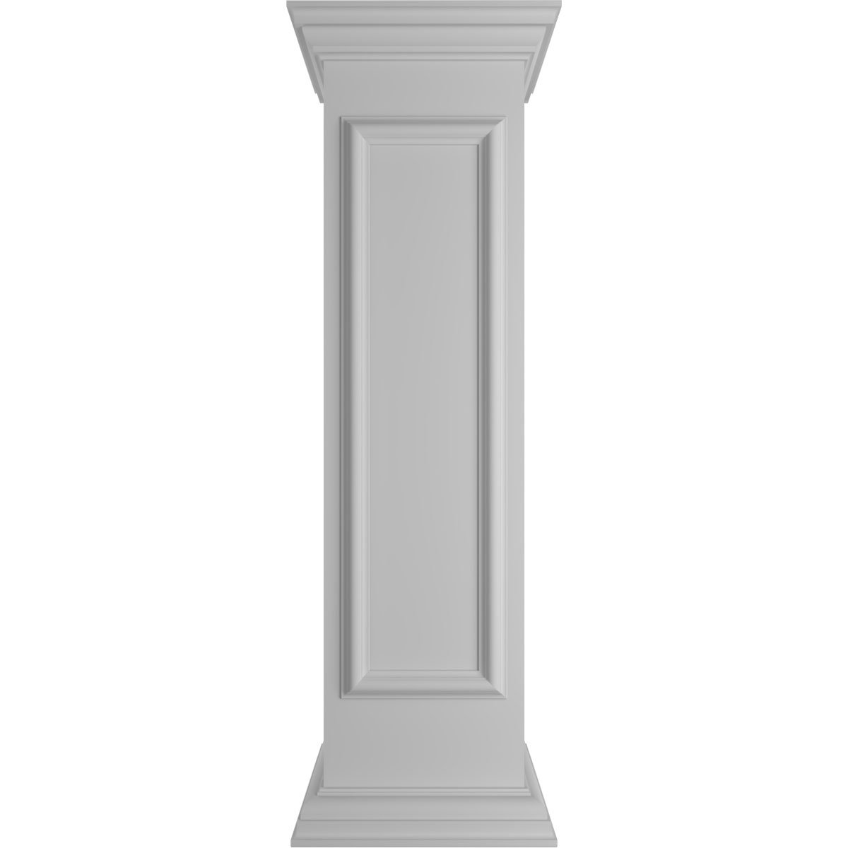 Ekena Millwork Straight Newel Post with Panel, Peaked Capital & Base ...