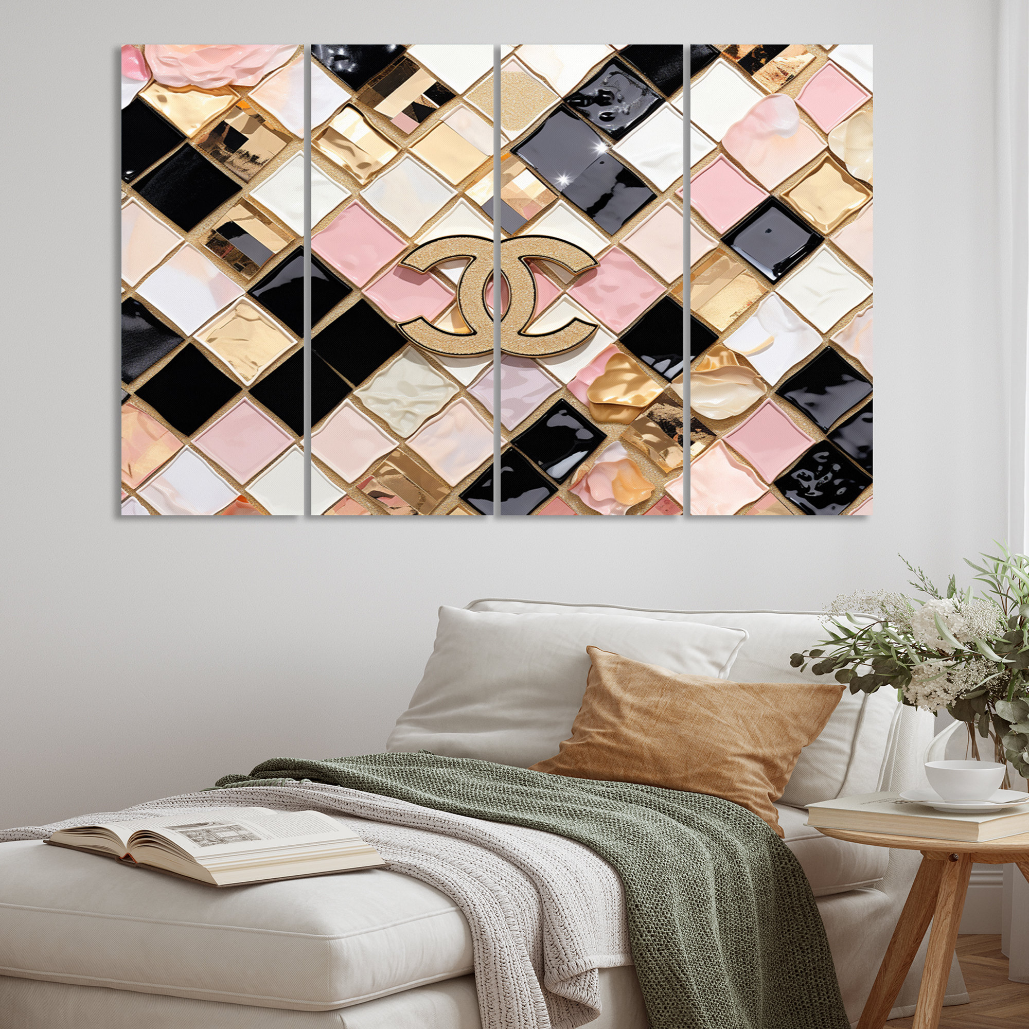 DesignArt Fashion Geometric Glam Pattern - Fashion Metal Art Print Set ...