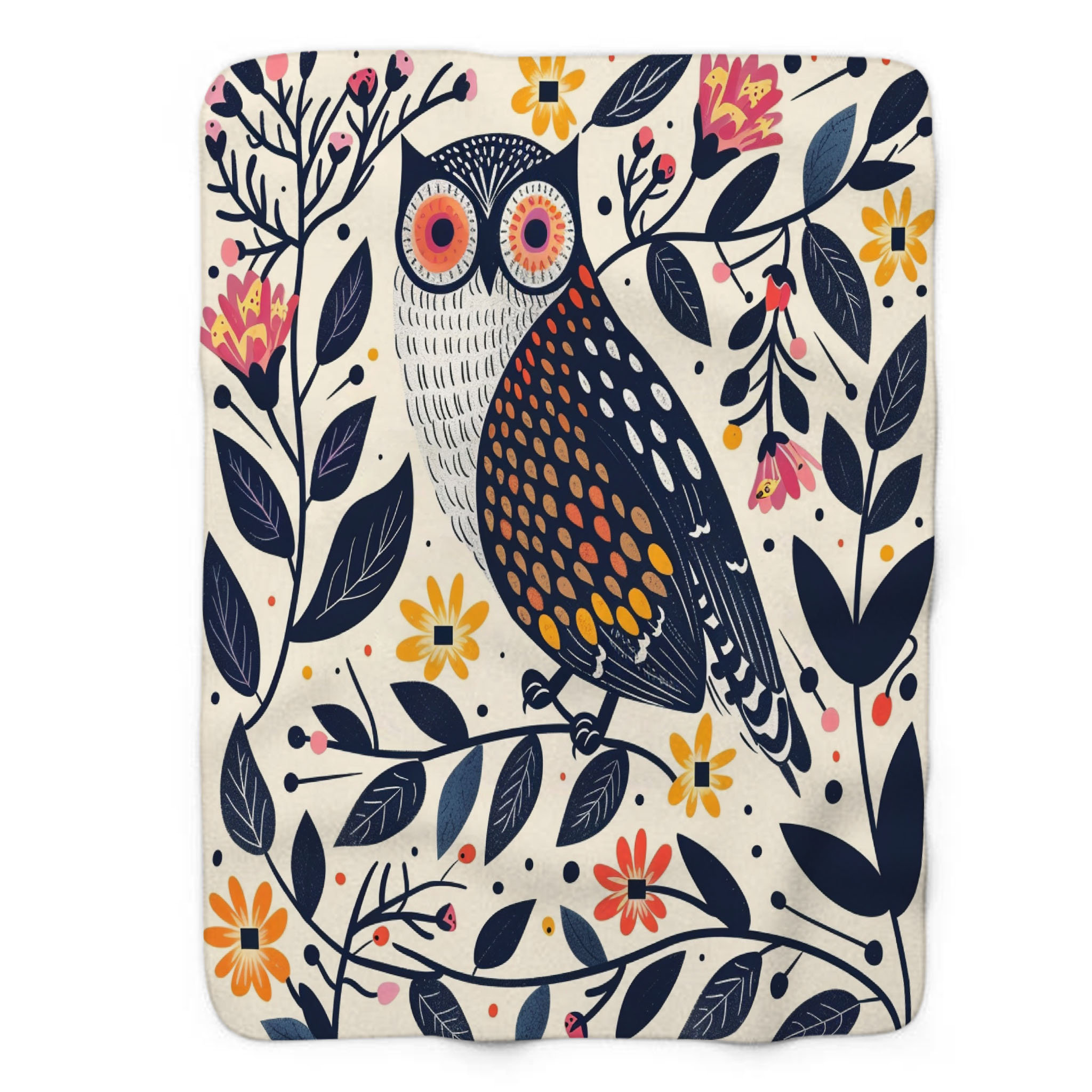 MentionedYou Autumn Owl Themes - 1 Piece Premium Sherpa Blanket | Wayfair