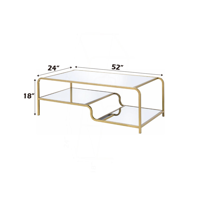 Mercer41 Mirrored & Gold Finish Coffee Table | Wayfair