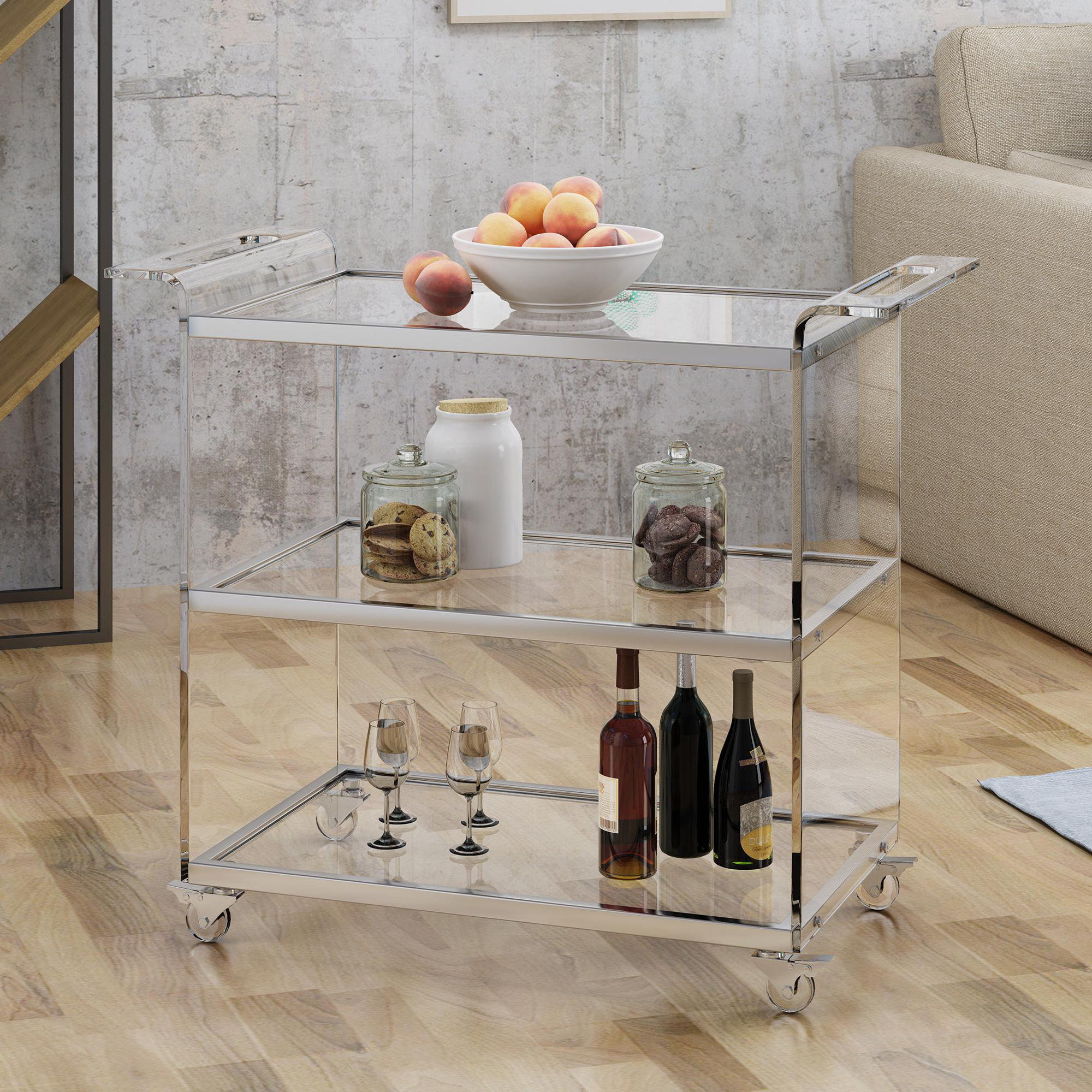 Orren Ellis Modern Minimalist Design Bar Cart | Wayfair