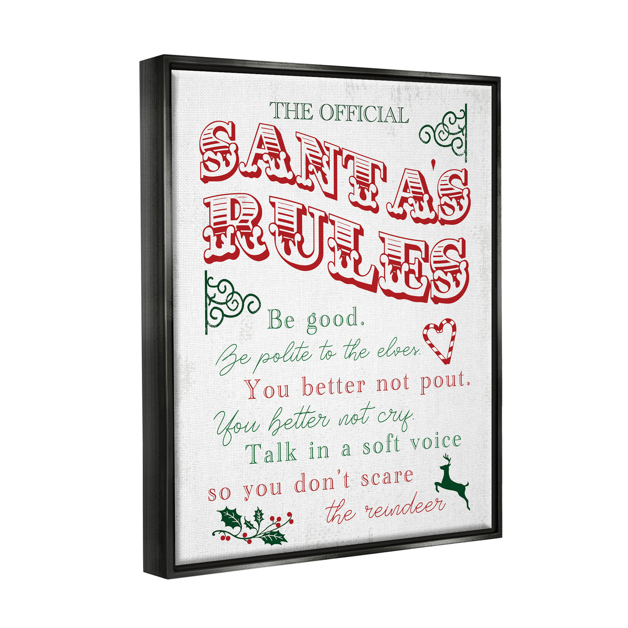 The Holiday Aisle® Official Santa's Rules Christmas List - Floater ...