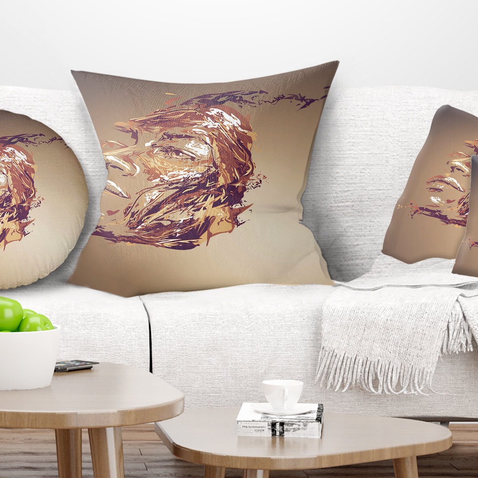 East Urban Home Abstract Portrait Chocolate Portrait of Woman Pillow ...