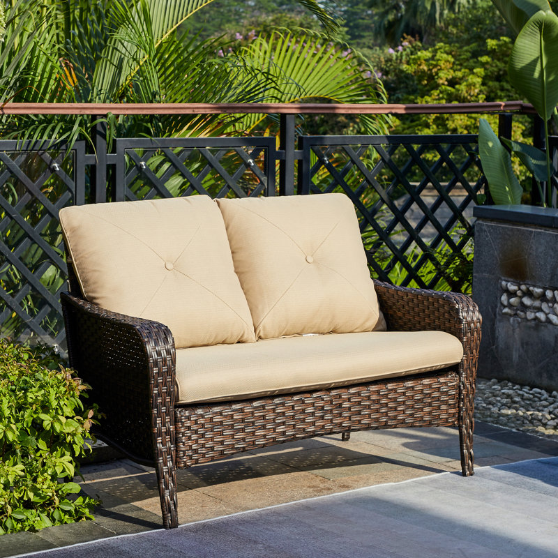 Winston Porter Jacqulina 52.5'' Wicker Outdoor Loveseat | Wayfair