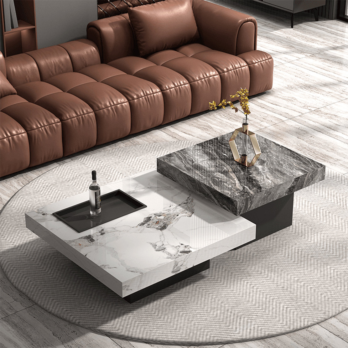 AWORET Modern simple rock plate coffee table - Wayfair Canada