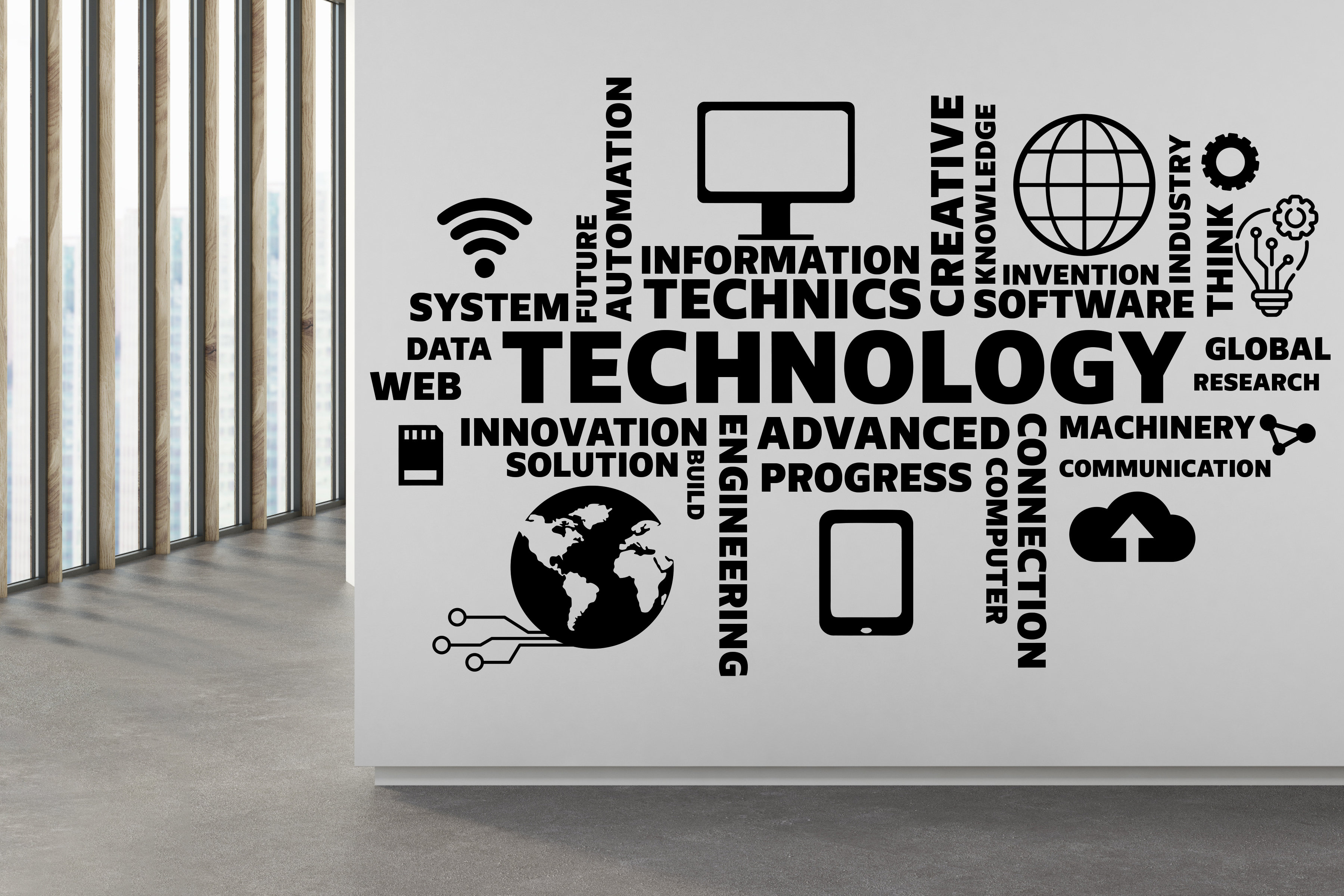 Stickalz Technology Vinyl Wall Art Decal, Circuit Board Wall Decal ...