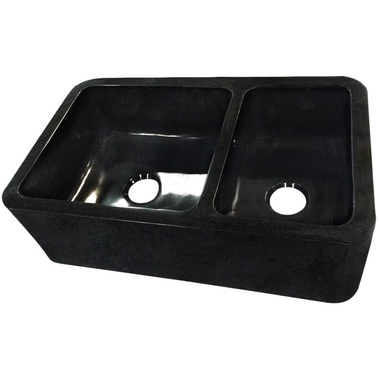 Novatto 33'' L Farmhouse / Apron Double Bowl Granite Kitchen Sink | Wayfair