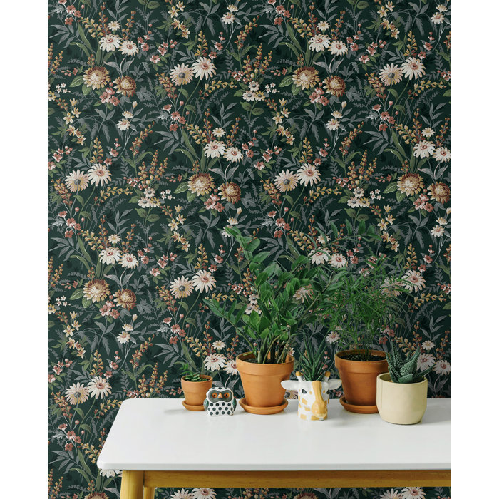 Red Barrel Studio® Yanci Peel & Stick Floral Roll & Reviews | Wayfair