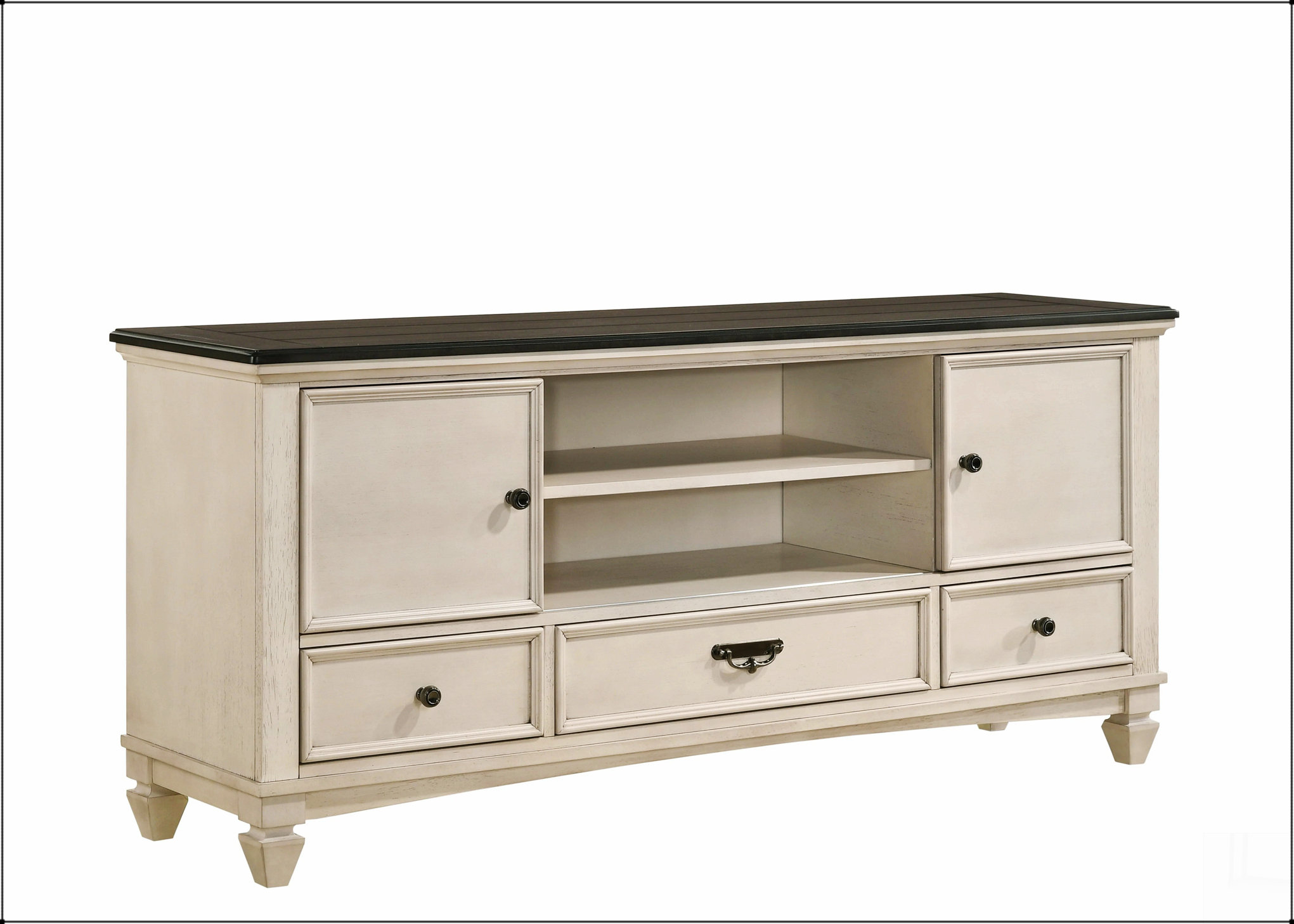 Alcott Hill® 1pc Two-Tone Antique Finish 3 Drawers 2 Sliding Door Knob ...