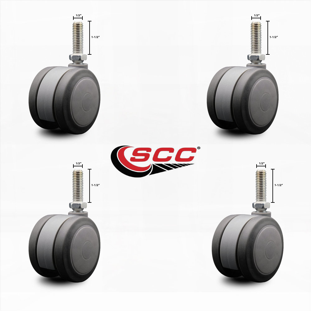 Service Caster 3 Inch Heavy Duty Floor Safe Twin Wheel Caster 1/2 ...