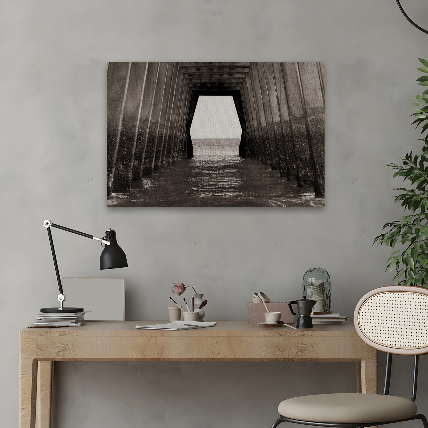 Beachcrest Home™ Under The Pier Nautical White Landscape Beach Nautical ...