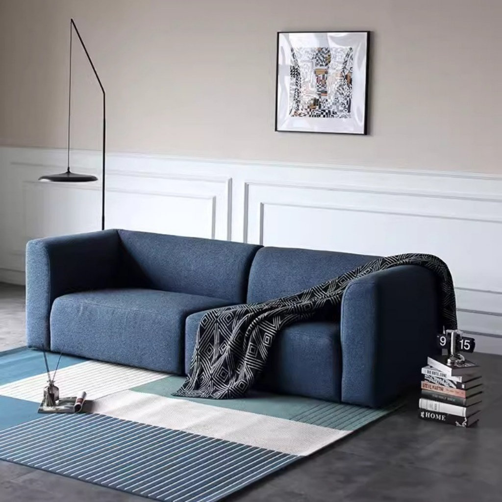 Lifton Italian Simple Light Luxury Blue Sofa 94.49 | Wayfair Lifton Italian Simple Light Luxury Blue Sofa 94.49 | Wayfair