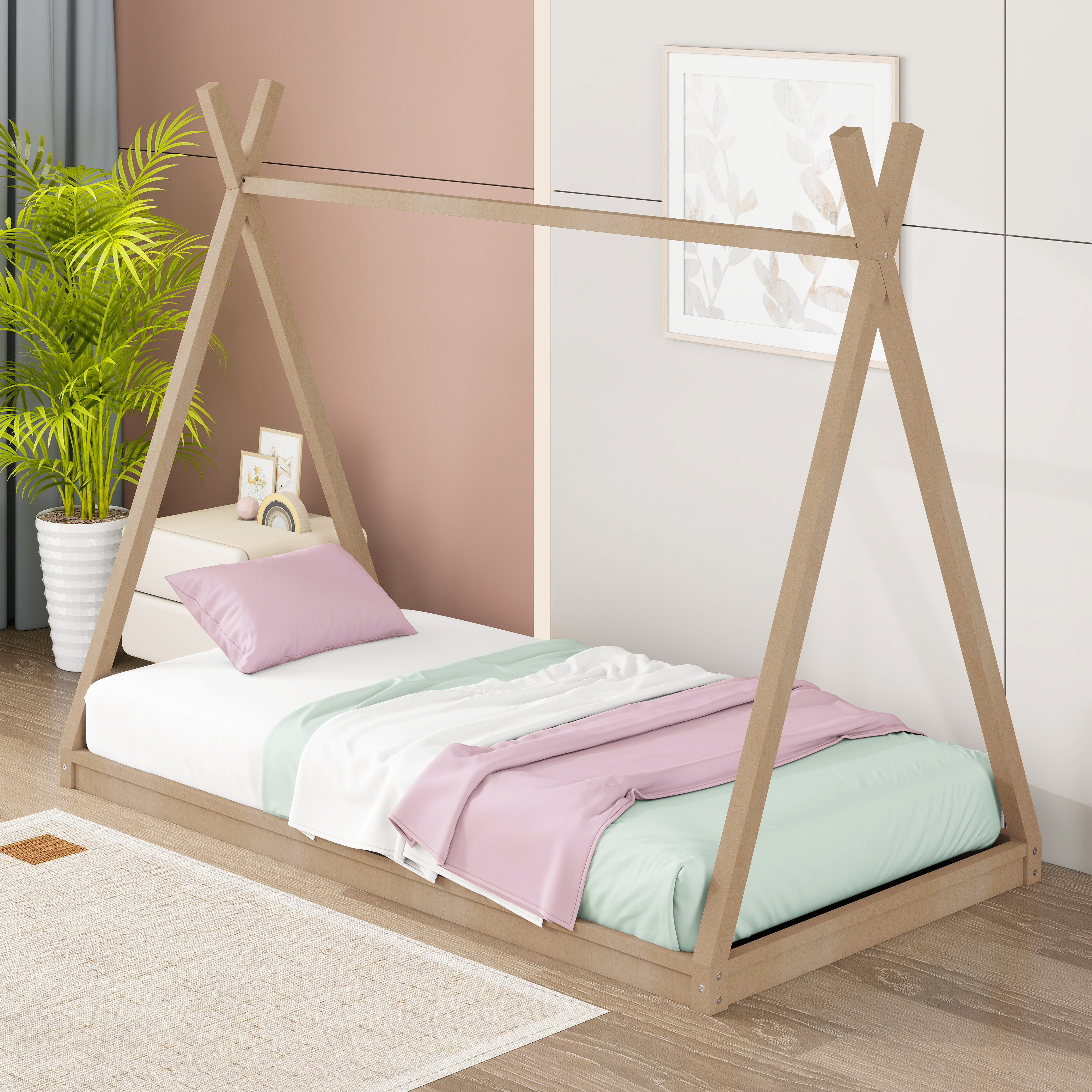 Isabelle & Max™ Twin Size Solid Wood Tent Bed, House Shape Tent Bed ...