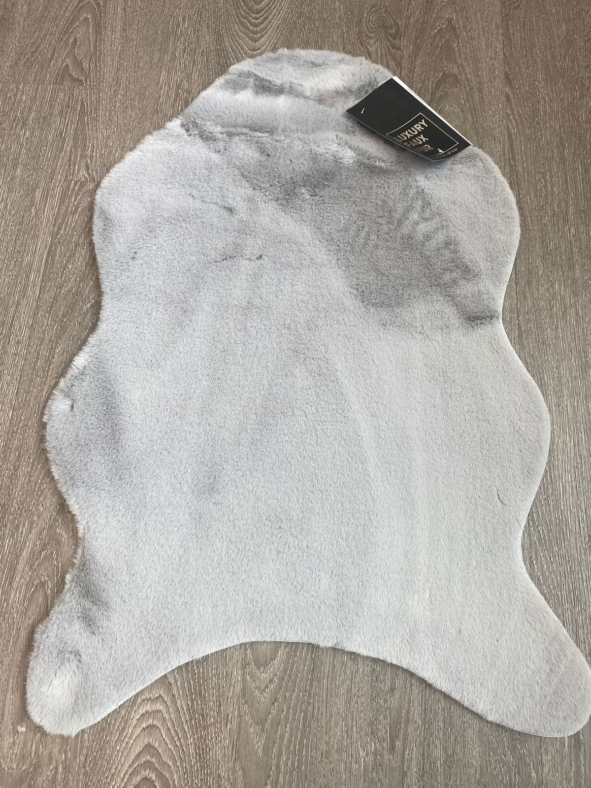 Everly Quinn Light Gray Rectangular Faux Rabbit Fur | Wayfair