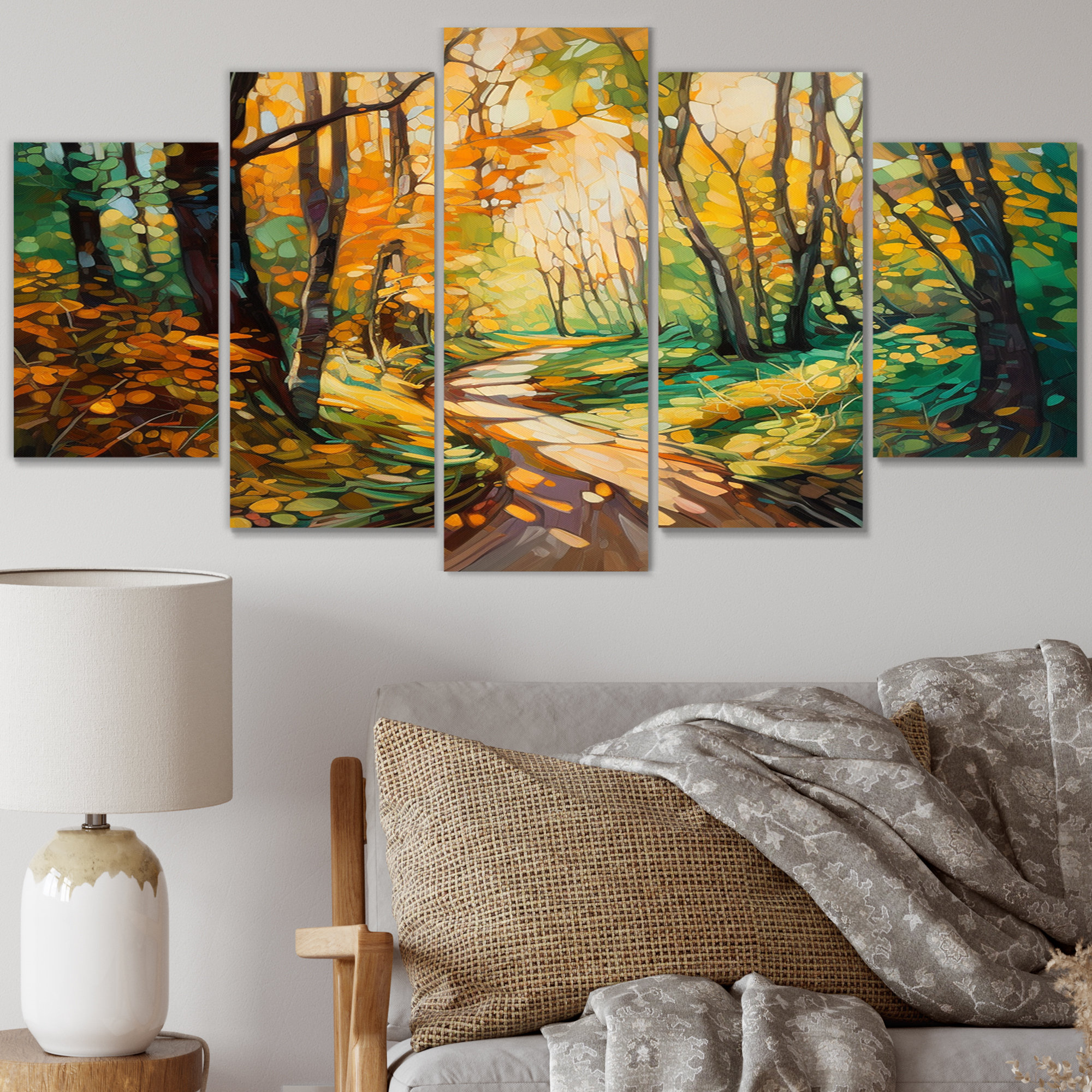 Millwood Pines Sunlight Through Trees In Autumn Forest Trail - Forest ...