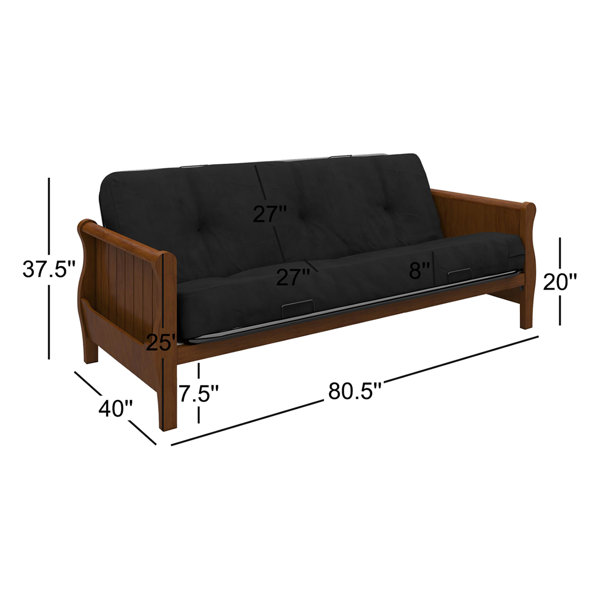 Lark Manor Arthos Full 80.5" Wide Tufted Back Futon and Mattress with ...