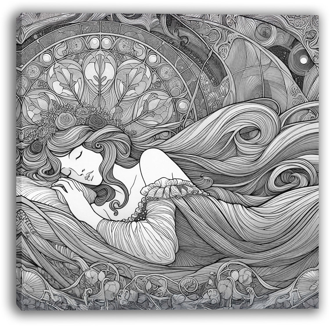 Charlton Home® Dreamscape Elegance Line Art Illustration Print on ...