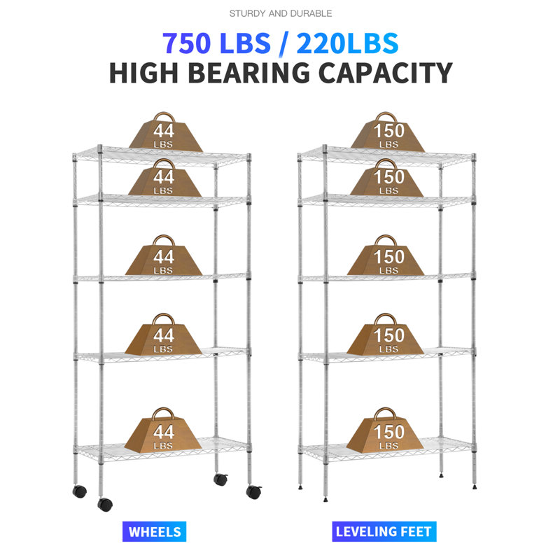 Rebrilliant Konnor 30'' W Steel Height -Adjustable Shelving Unit with ...